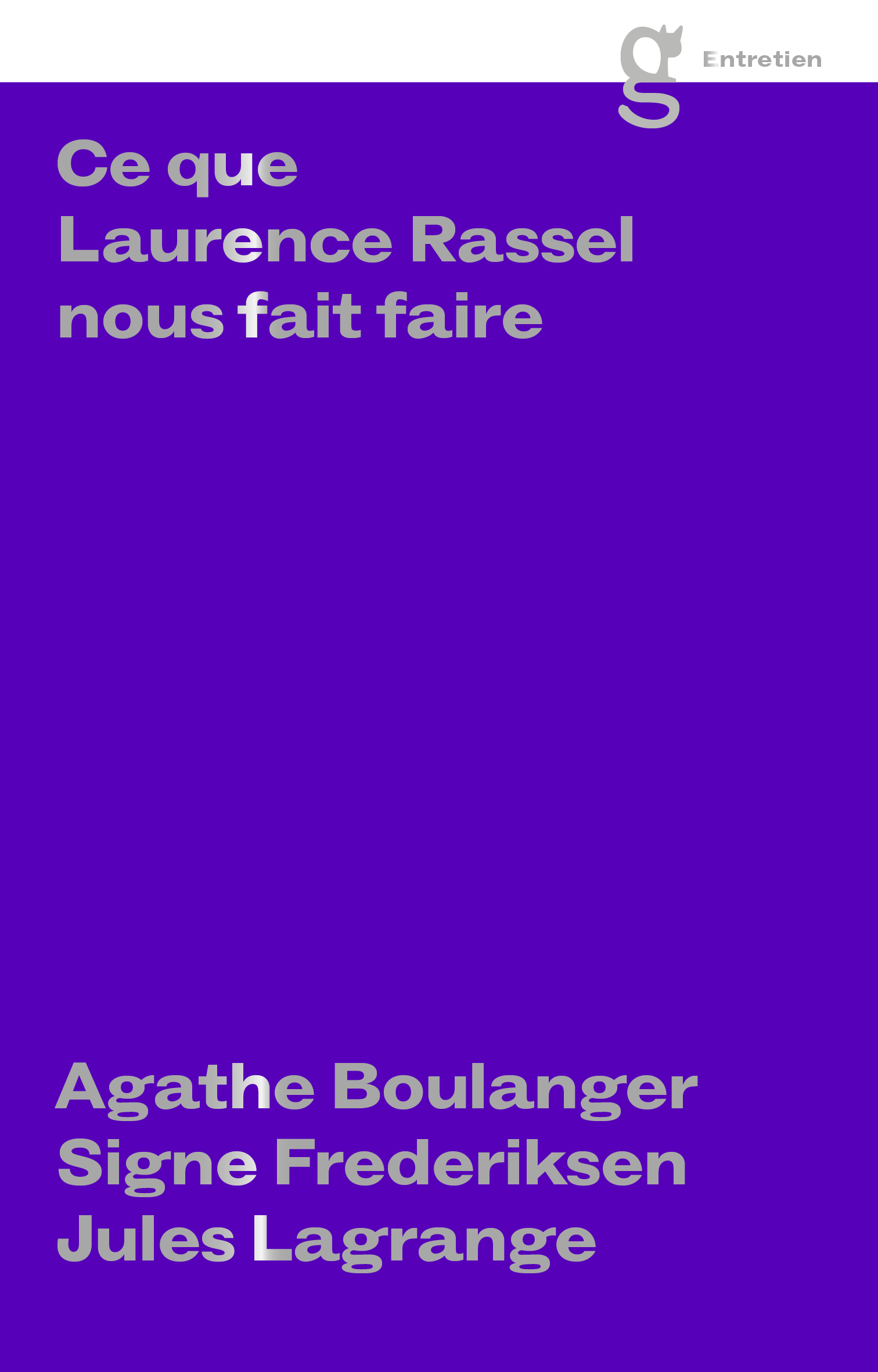 Ce que Laurence Rassel nous fait faire, Agathe Boulanger Signe ...