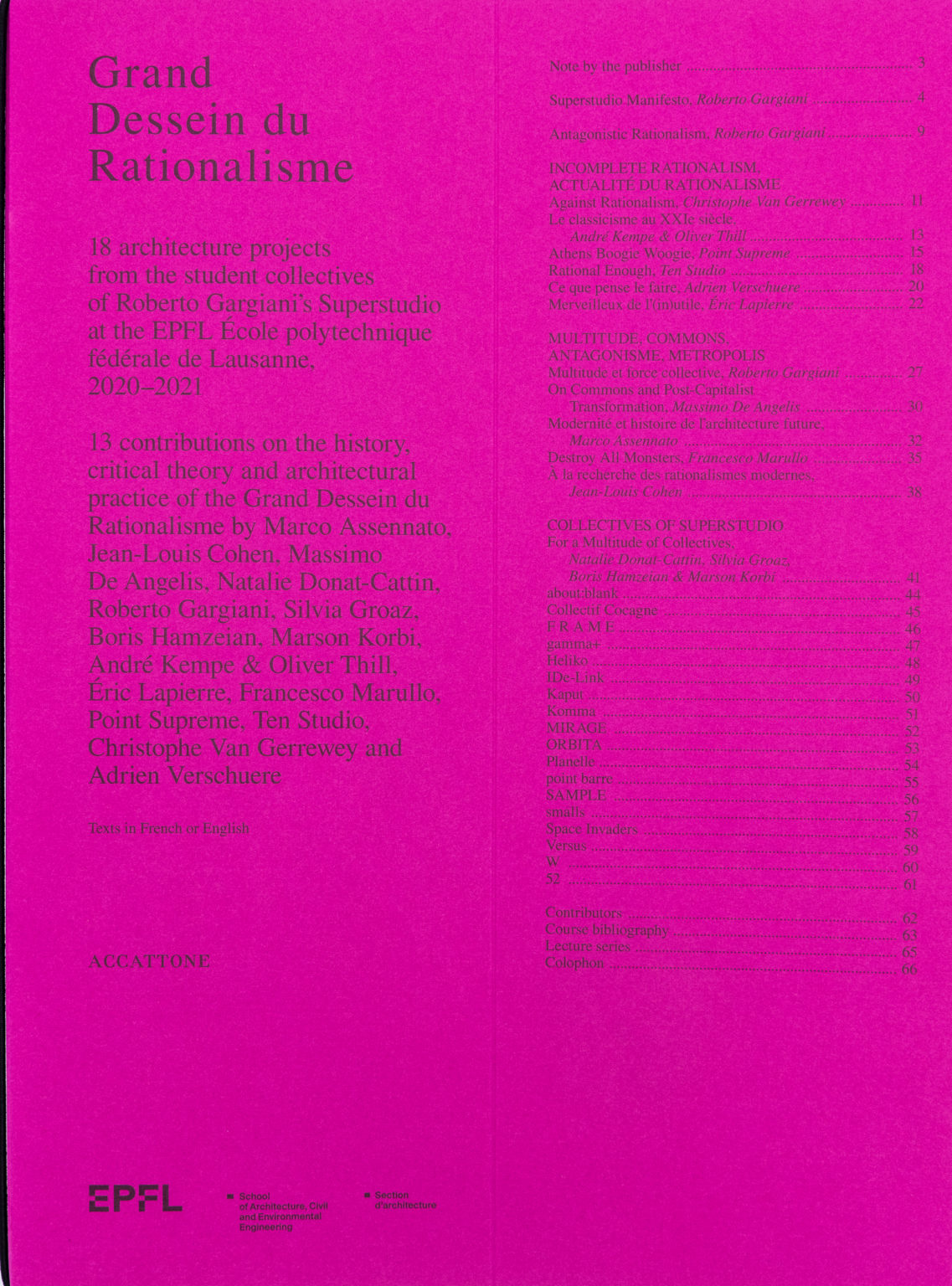 Grand Dessein du Rationalisme – Roberto Gargiani, Marson Korbi, Carlo ...